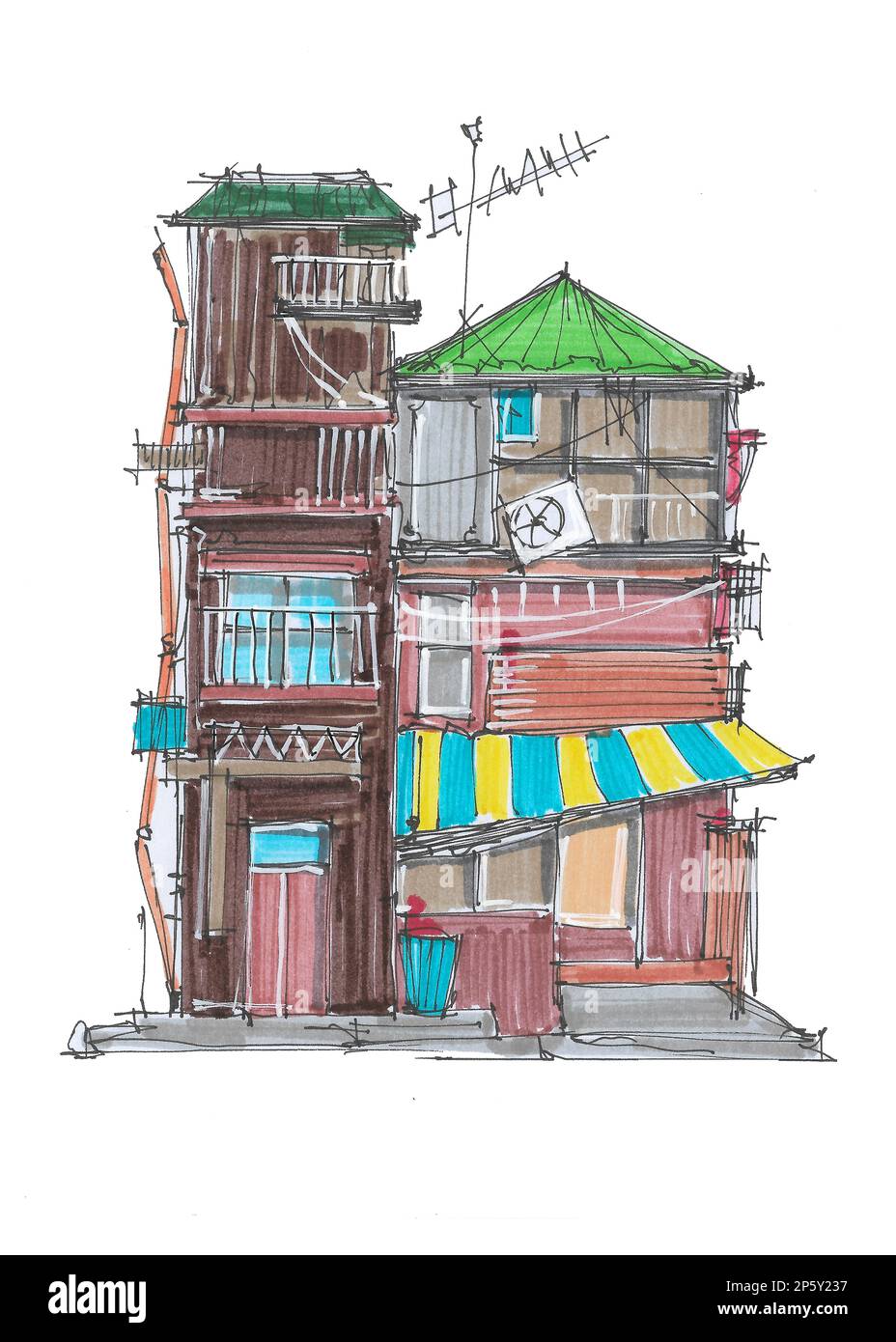 Urban architecture in old Cut Out Stock Images & Pictures - Alamy