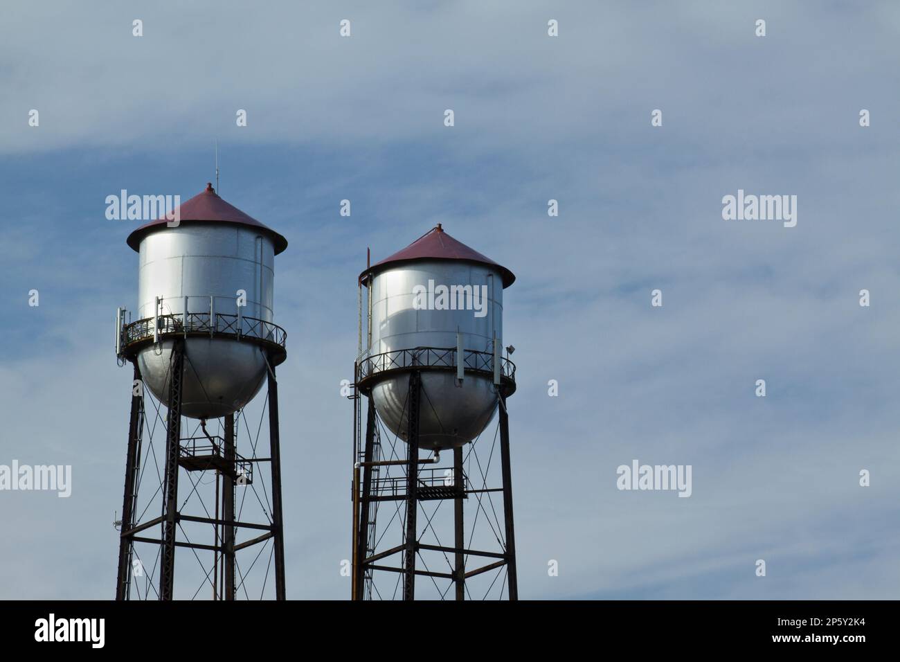 A pair of old water towers Stock Photo - Alamy
