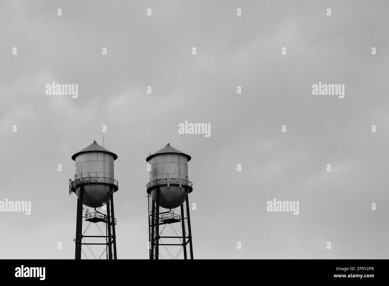 A pair of old water towers Stock Photo - Alamy