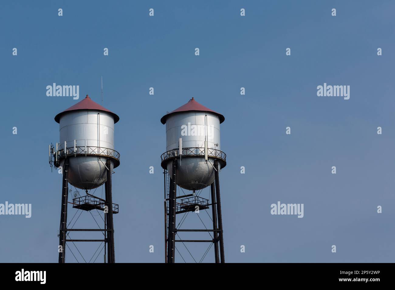 A pair of old water towers Stock Photo - Alamy