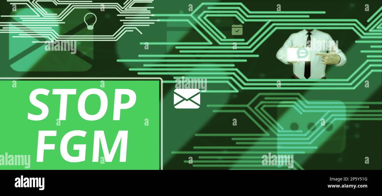 Conceptual caption Stop Fgm. Business overview Put an end on female ...