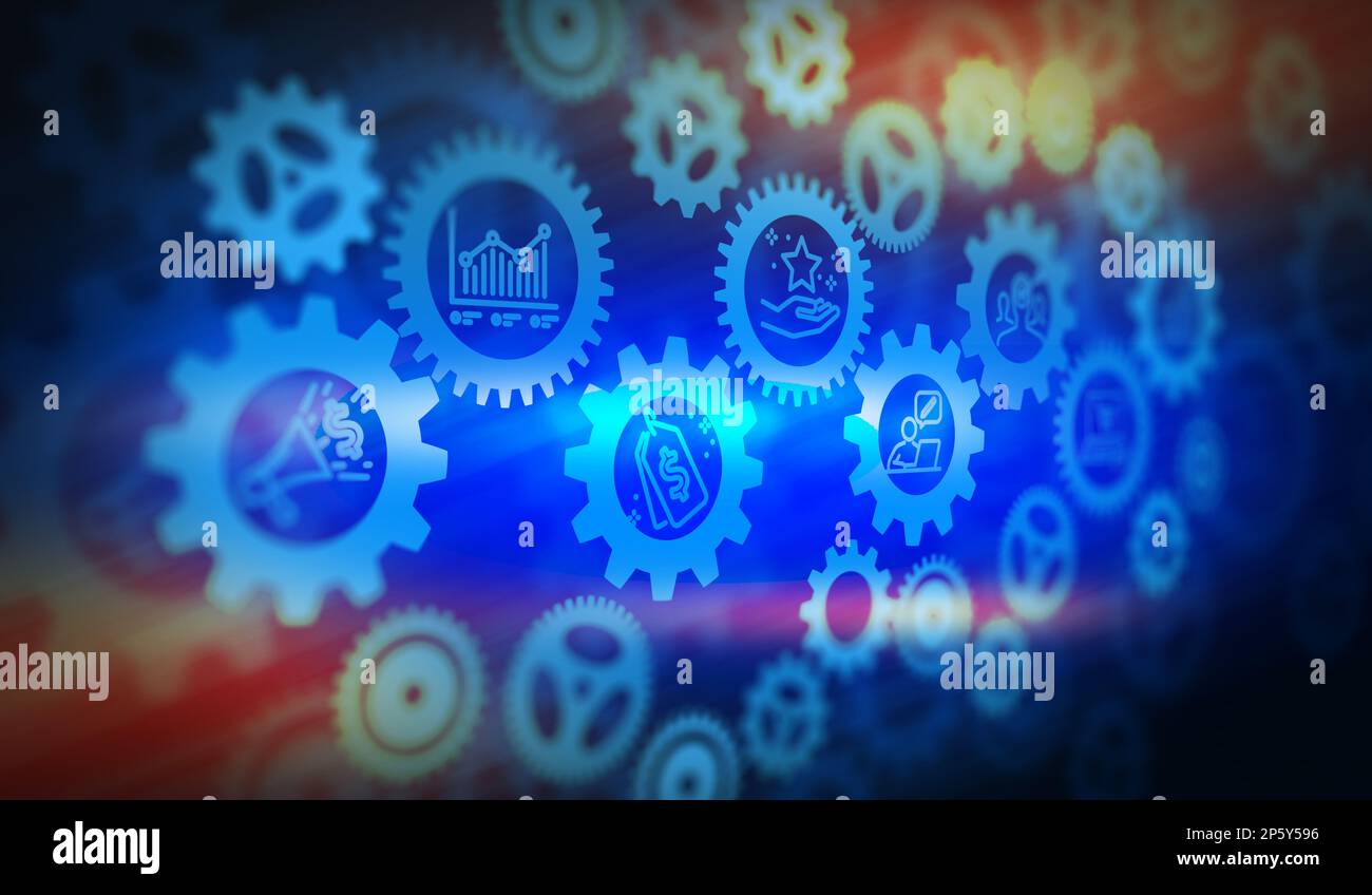 Virtual Marketing System with Connected Group of Gears and Business ...