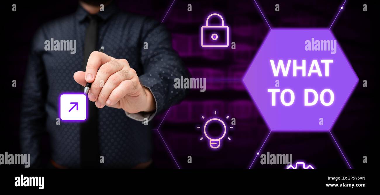 Hand writing sign What To Do. Business overview asking someone advice ...