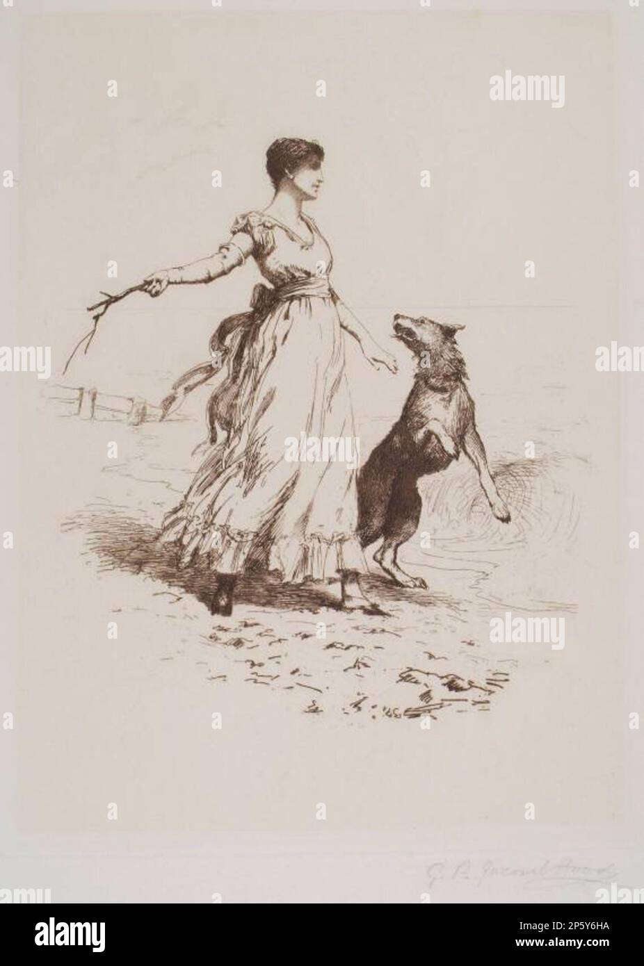 Girl and Dog, George Percy Jacomb-Hood (Redhill, England, 1857 - 1929 ...