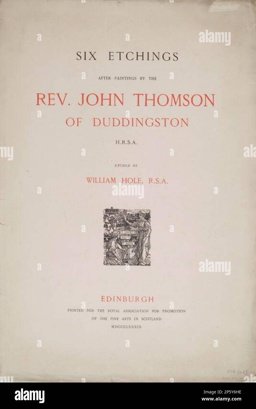 Frontispiece for a set of six etchings after paintings by the Rev. John ...