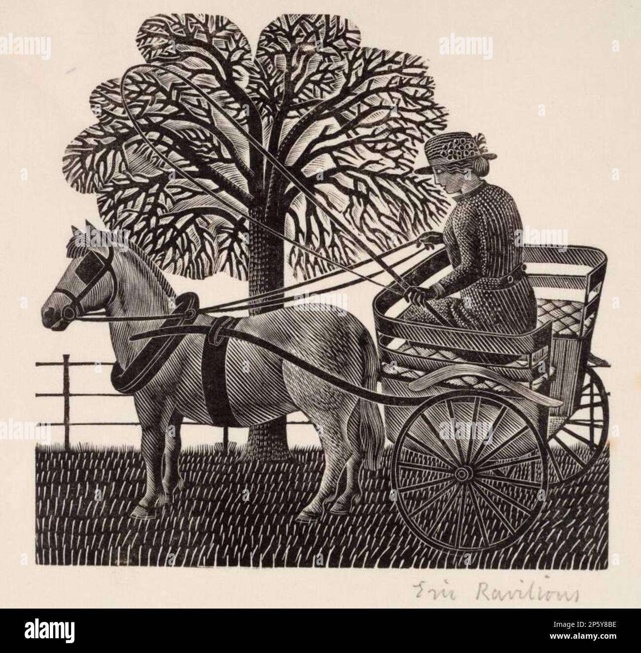 Pony and Trap, Eric Ravilious (London, England, 1903 - 1942) 1934 Stock ...