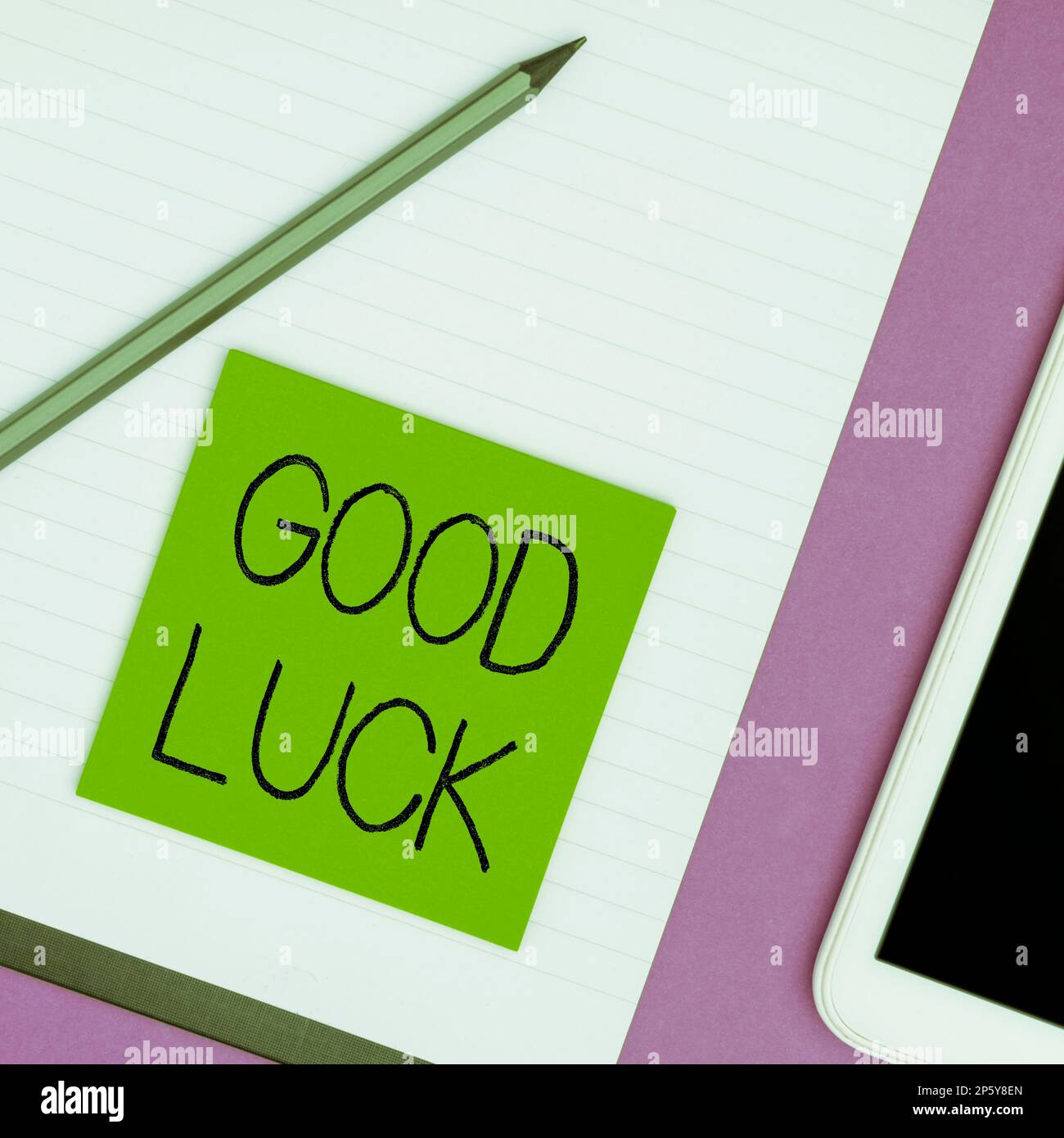 Sign displaying Good Luck. Word Written on A positive fortune or a ...