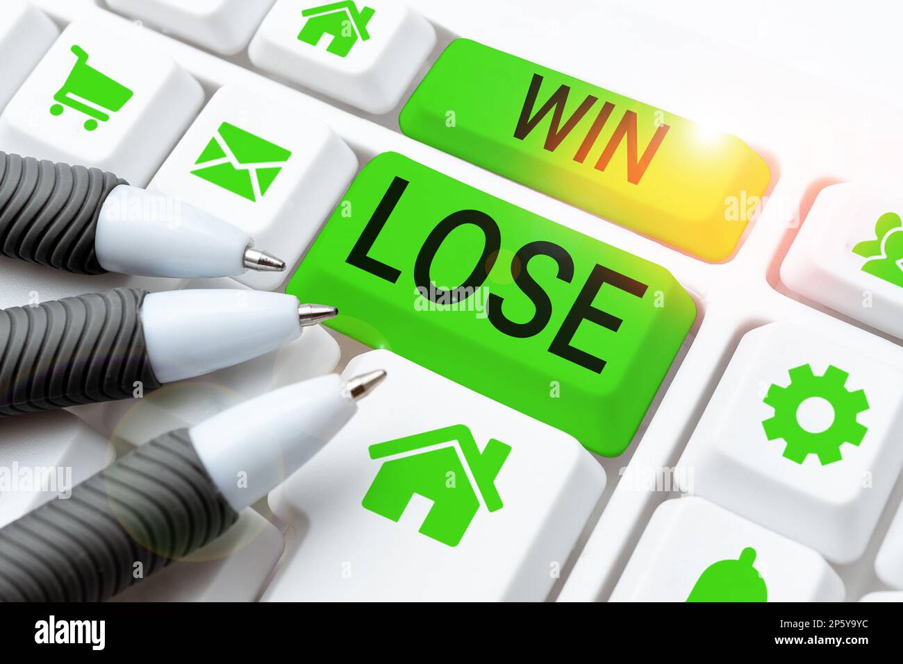 Sign displaying Win Lose. Business concept Compare possibilities what ...