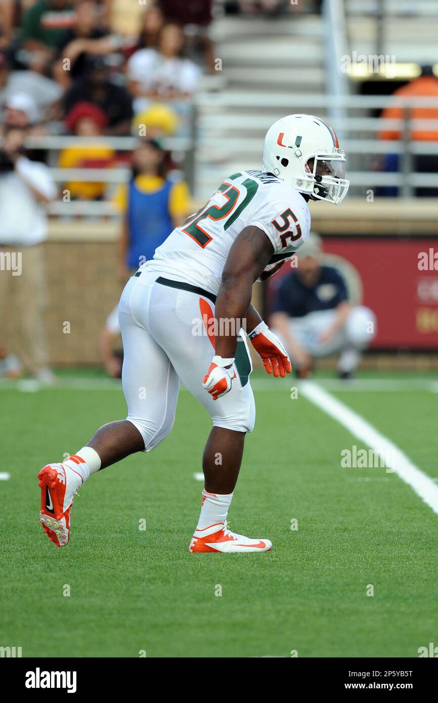 University of Miami Hurricanes linebacker Denzel Perryman (52) during ...