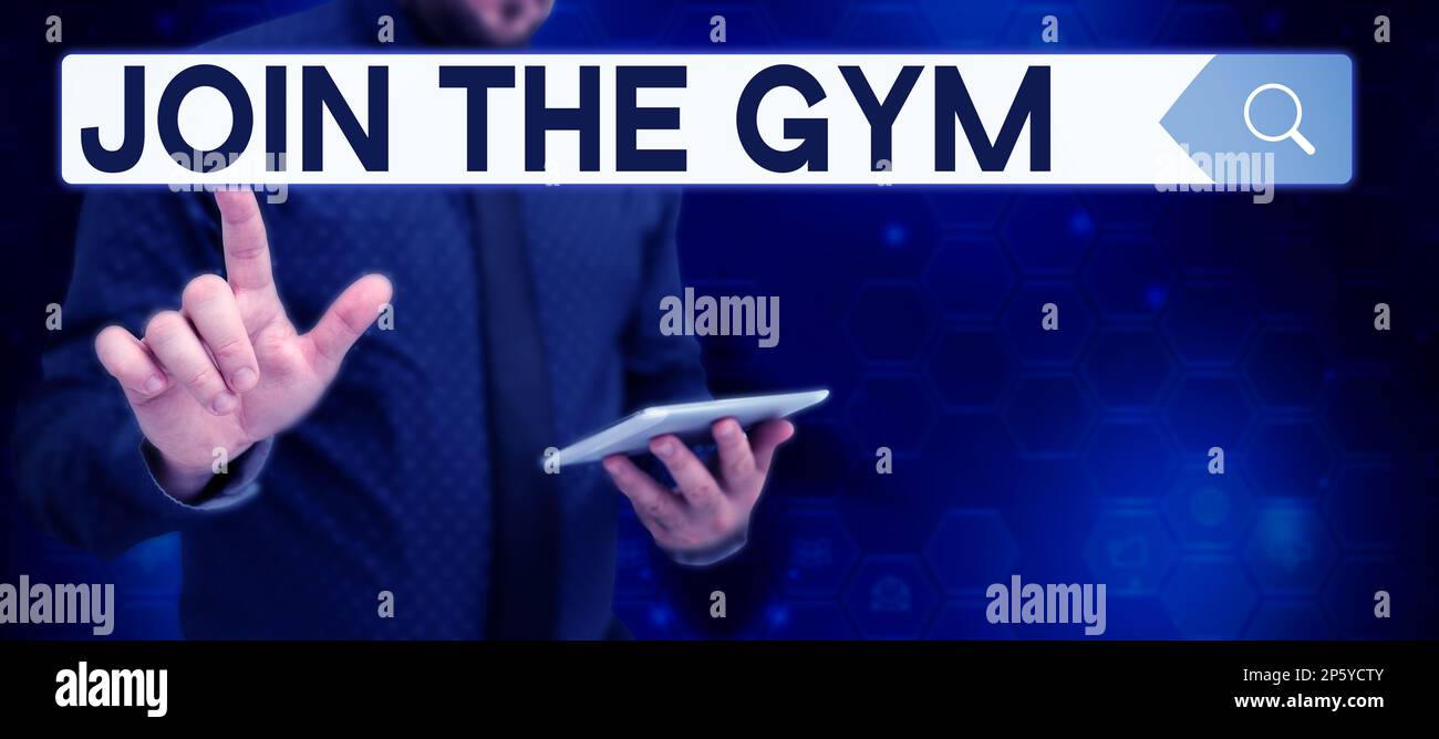 Handwriting text Join The Gym. Business approach Motivation to start ...