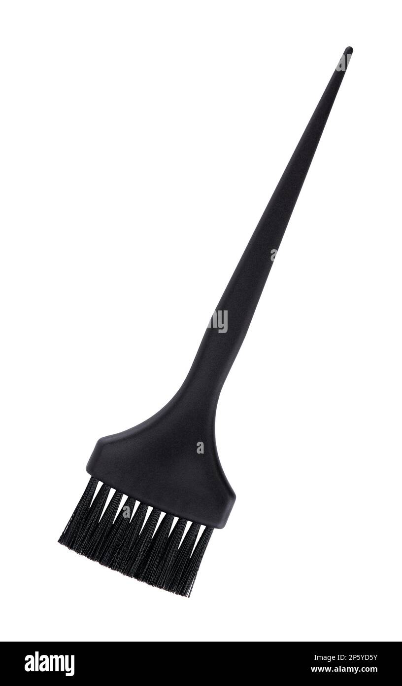 Professional styling tools, black nylon bristle hair dye brush isolated ...
