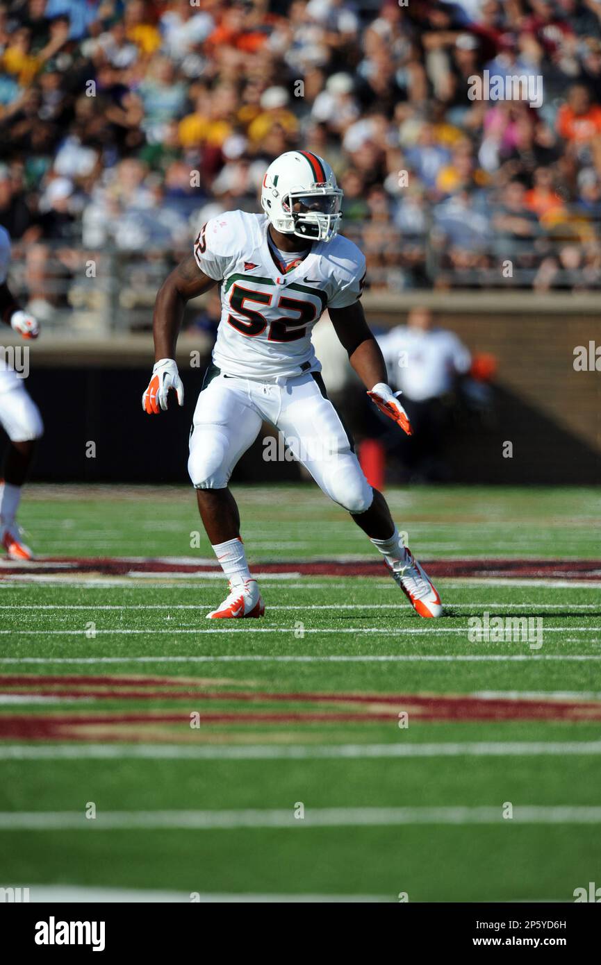 University of Miami Hurricanes linebacker Denzel Perryman (52) during ...