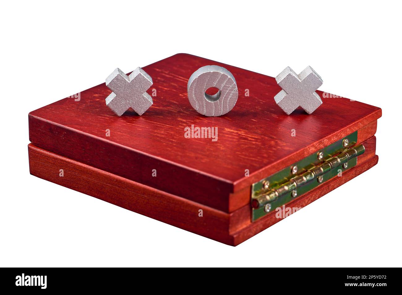 Game tokens on a wooden box close-up, Game Tic Tac Toe, shallow depth ...