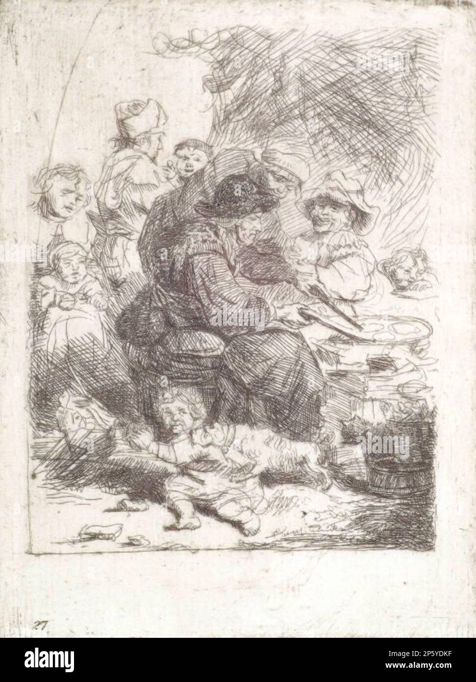 The Pancake Woman (after Rembrandt), Andrew Geddes (Edinburgh, Scotland ...