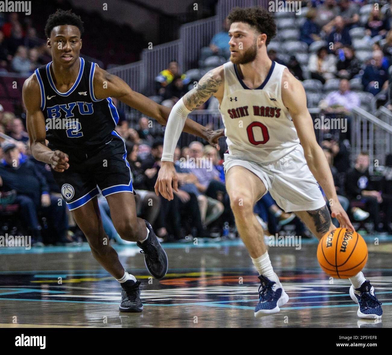 March 06 2023 Las Vegas, NV, U.S.A. St. Mary's guard Logan Johnson (0 ...