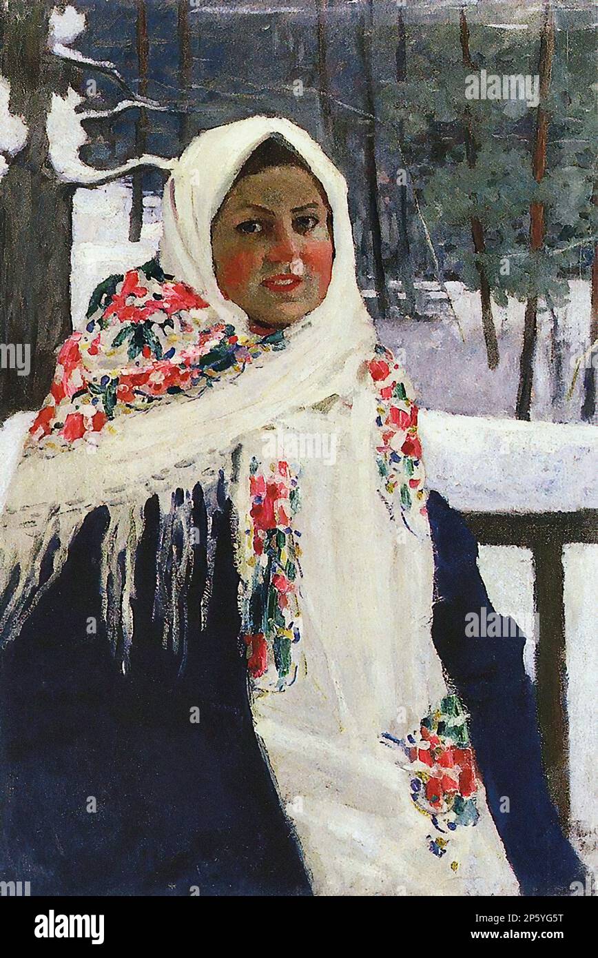 Грабарь Игорь - Девушка в русской шали - Русская школа - XIX век ...