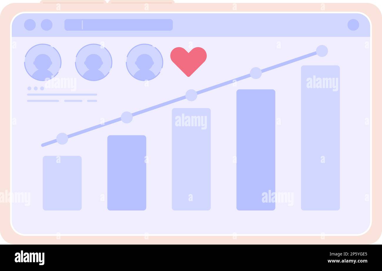 Monitor social media statistics on tablet semi flat color vector device screen Stock Vector ...