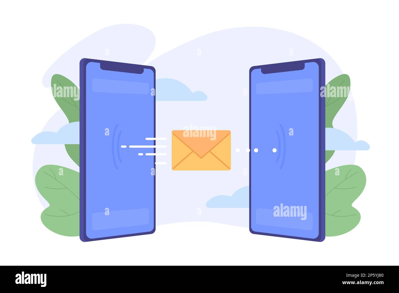 Exchanging messages flat concept vector illustration Stock Vector Image ...