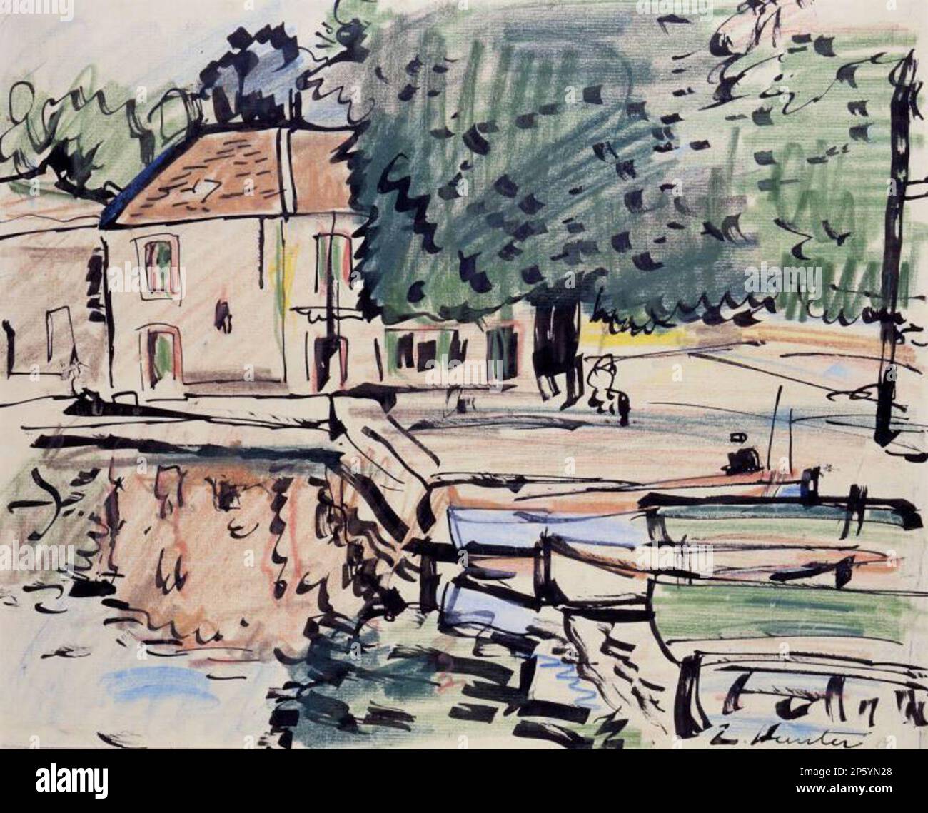 House By The Water - Reflections, George Leslie Hunter (Rothesay, Bute ...