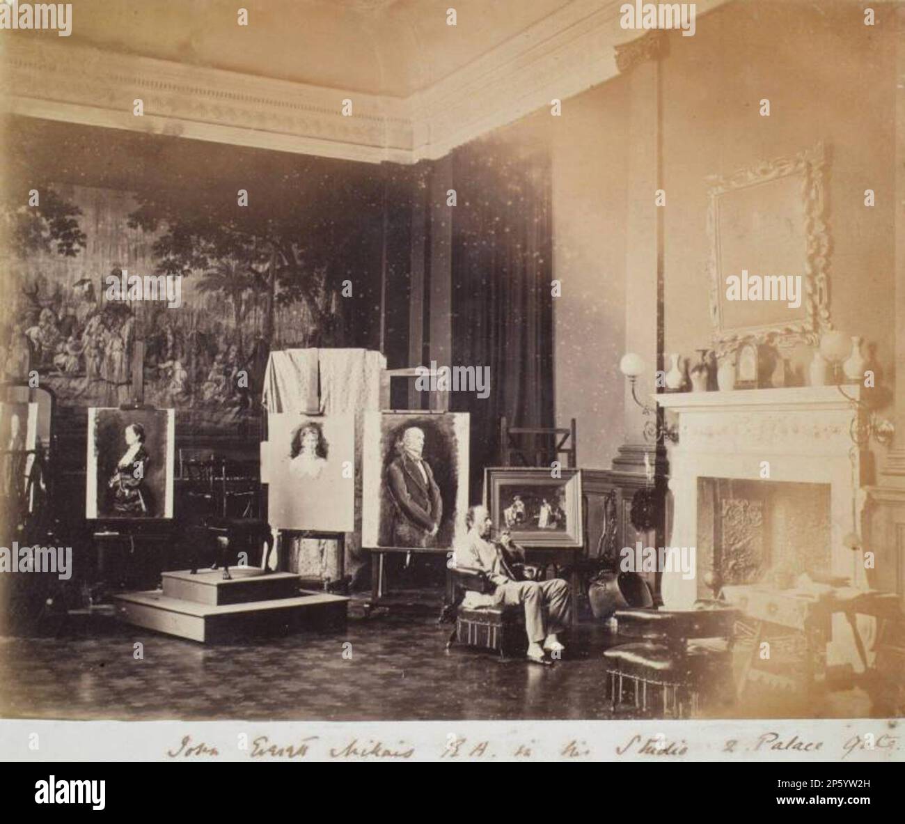 Millais in his Studio, from an album compiled by Sir John Everett ...