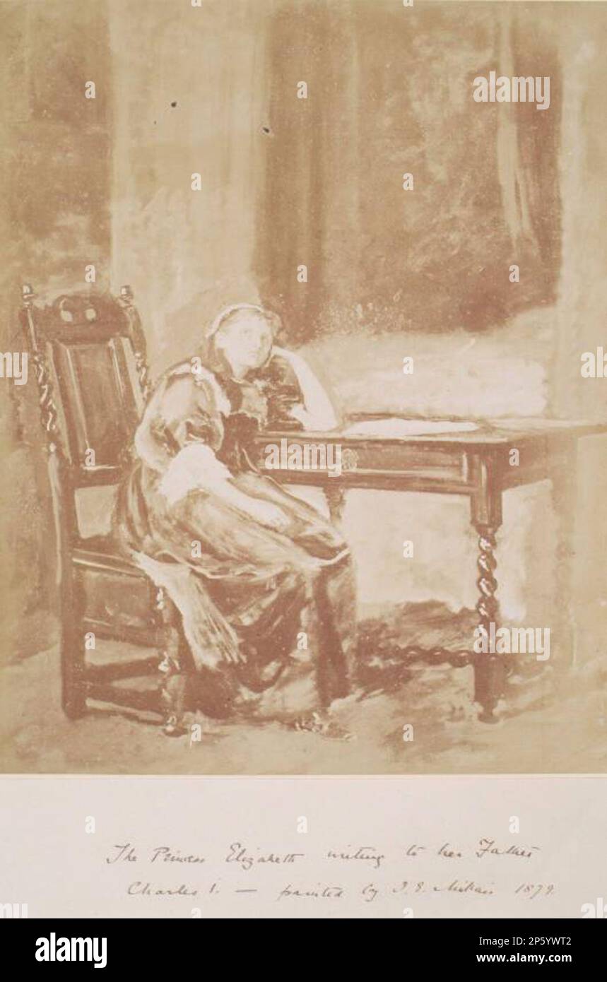 Photograph of 'Princess Elizabeth in Prison' by Millais, from an album ...