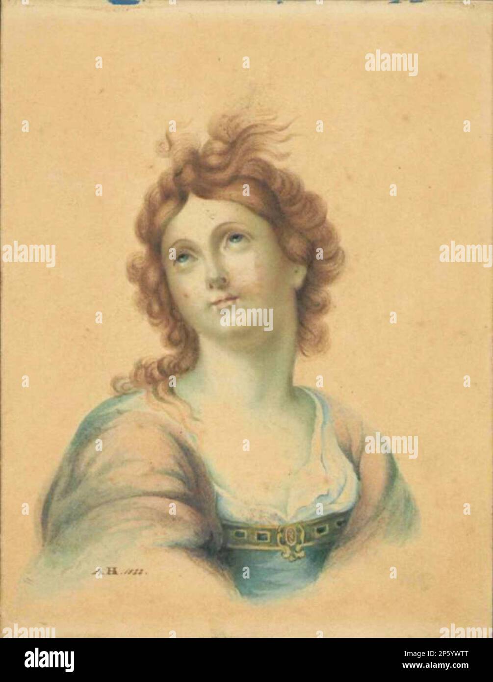 Portrait of a Woman Poss. After Guido Reni, Artist Unknown 1822 Stock ...