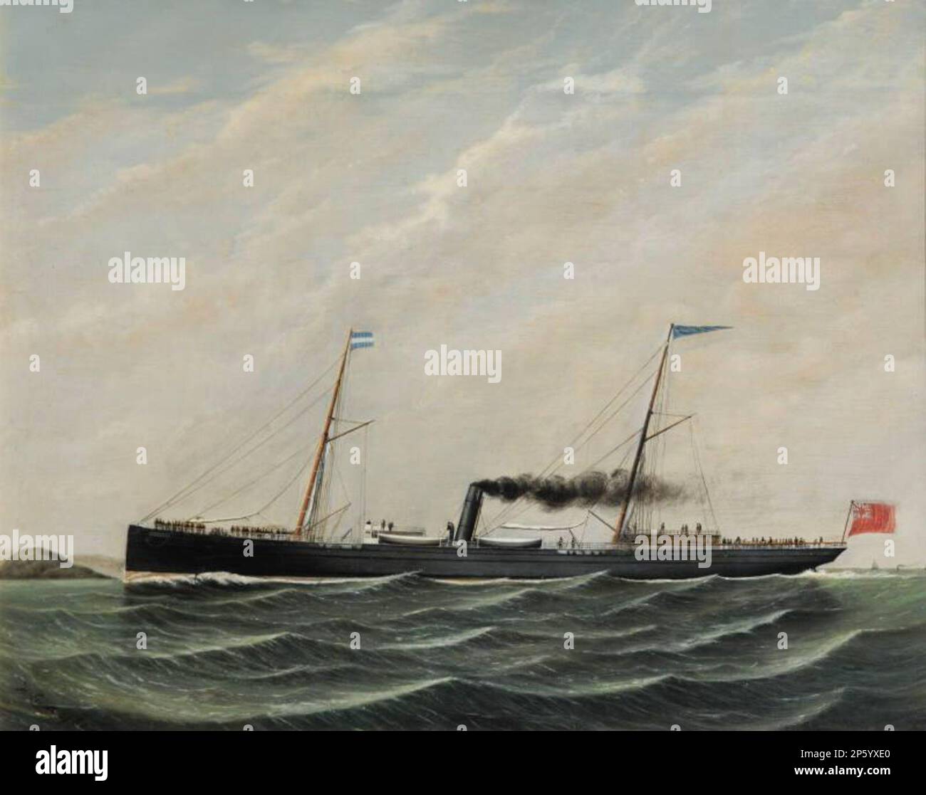 Painting by W Leask showing the port side of St Rognvald (I), William ...