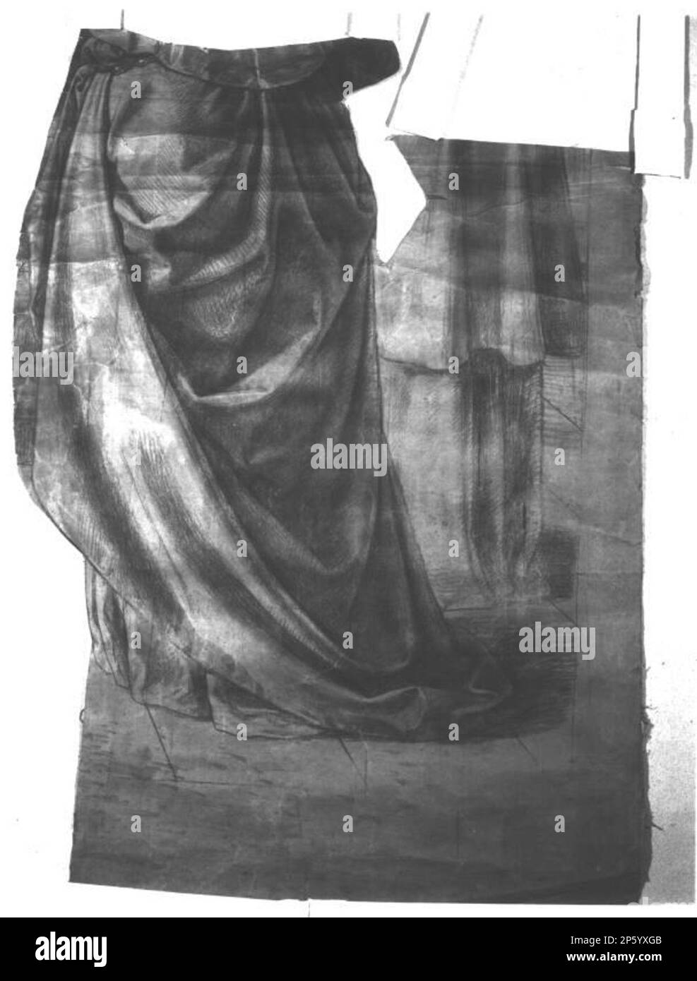 Fragments of Cartoon for Fresco 'Mercy' in House of Lords. Drapery ...