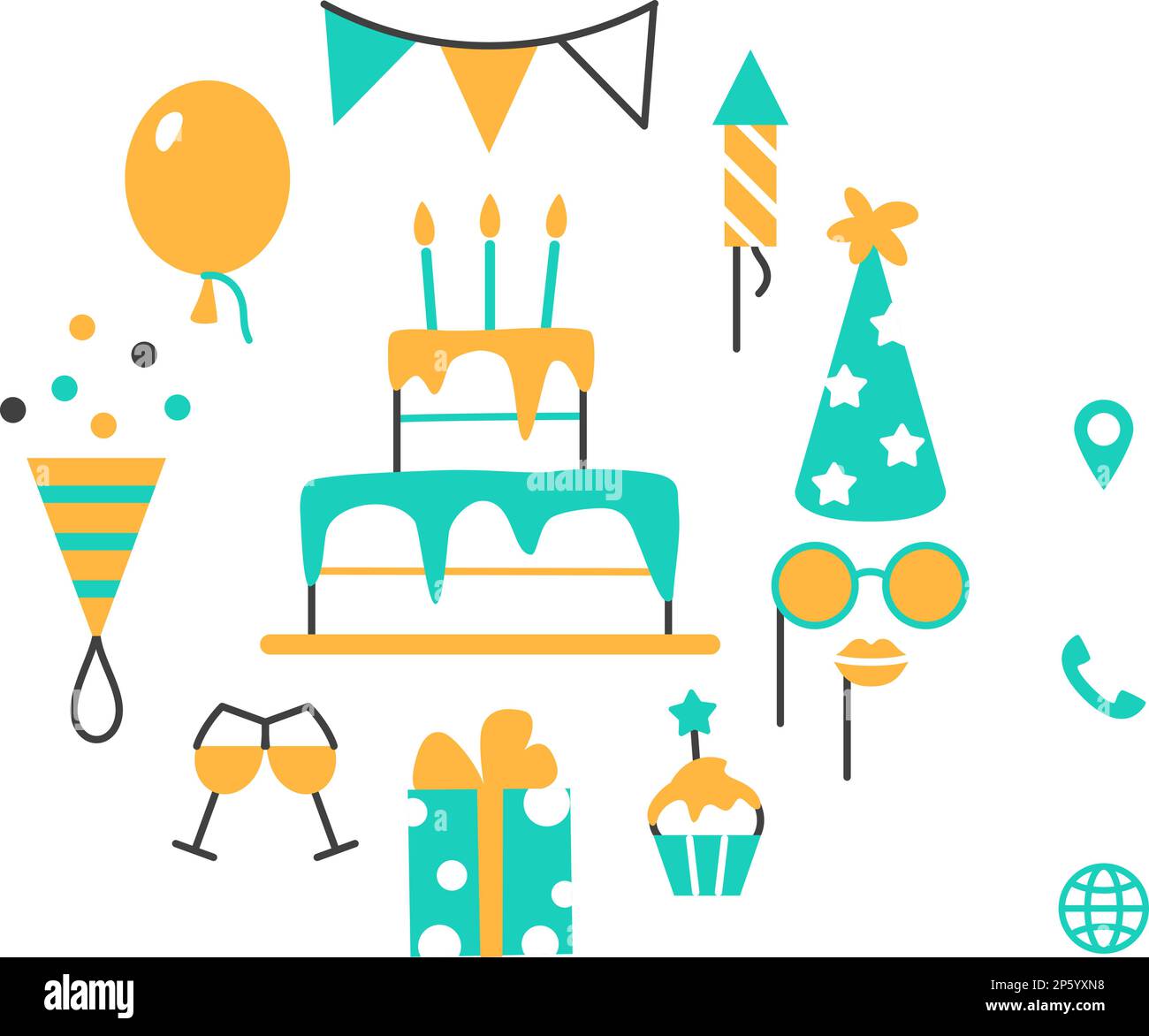 Event service business card template. Holiday Birthday, party store ...