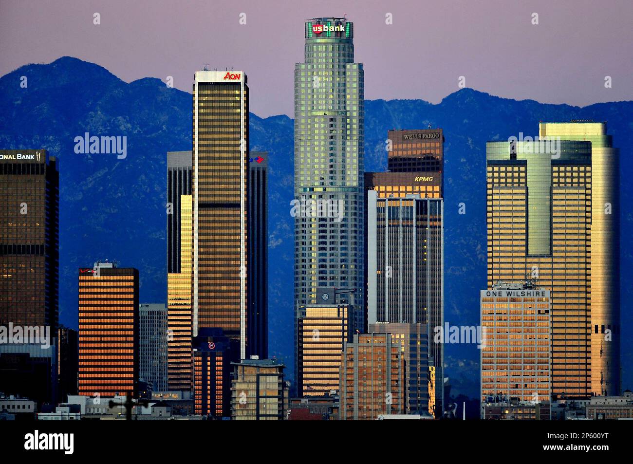 November 24, 2012 Los Angeles, CA.The Los Angeles City Skyline as ...