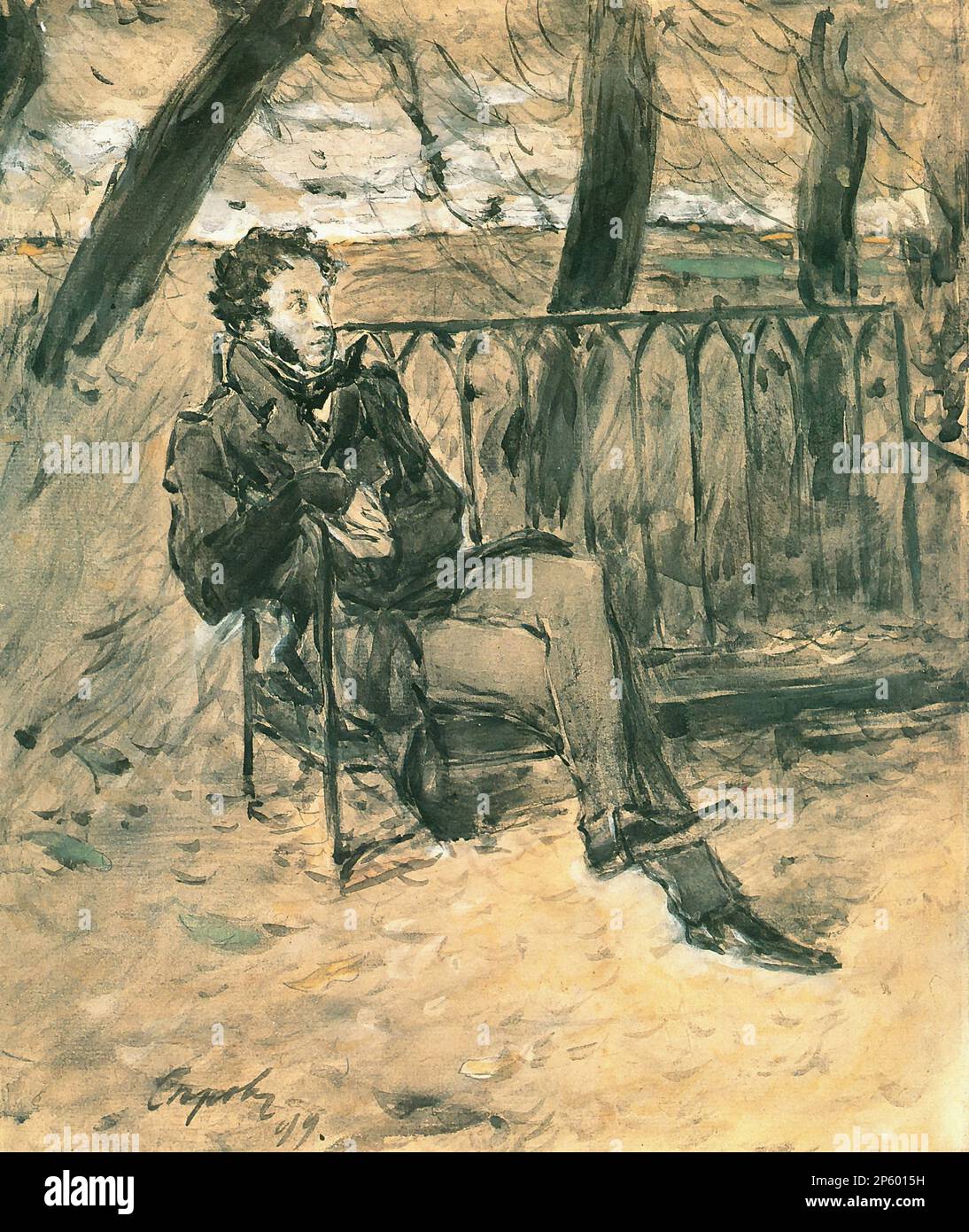 Серов Валентин - Портрет Александра Пушкина - Русская школа XIX века ...