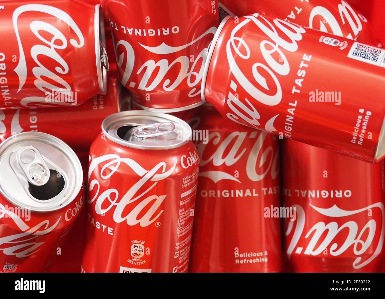 In this photo illustration, empty Coca-Cola cans Stock Photo - Alamy