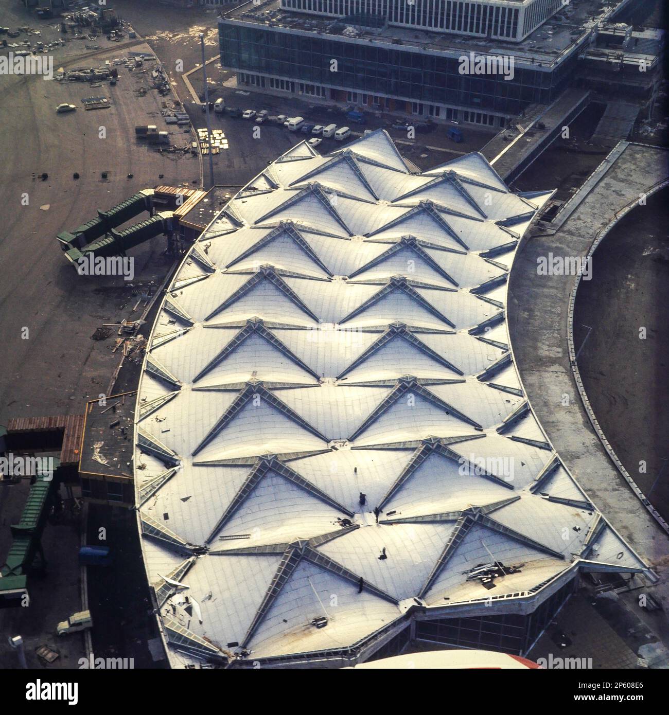 Archives 70ies: Aerial view of the construction site of Satolas airport ...