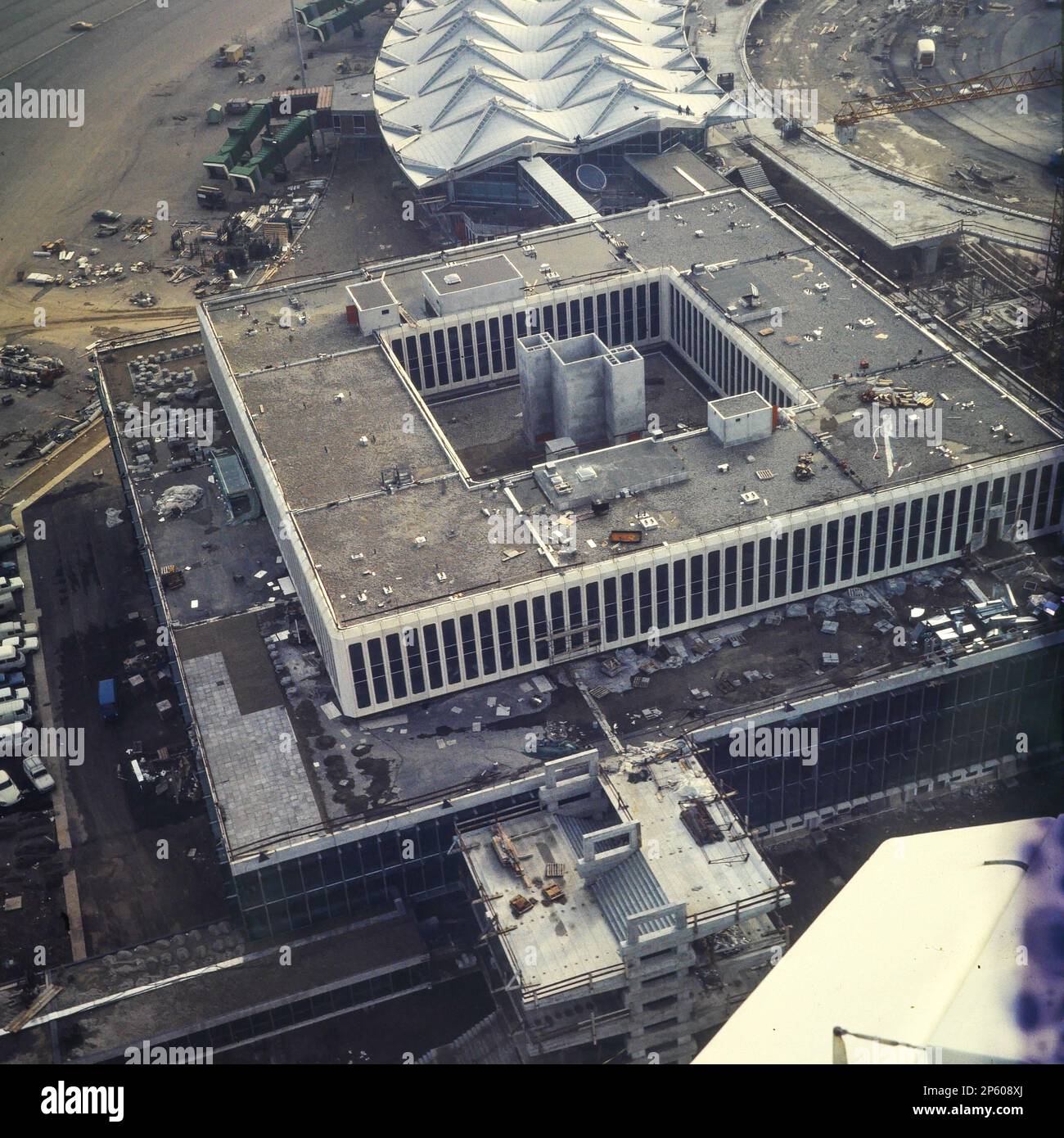 Archives 70ies: Aerial view of the construction site of Satolas airport ...
