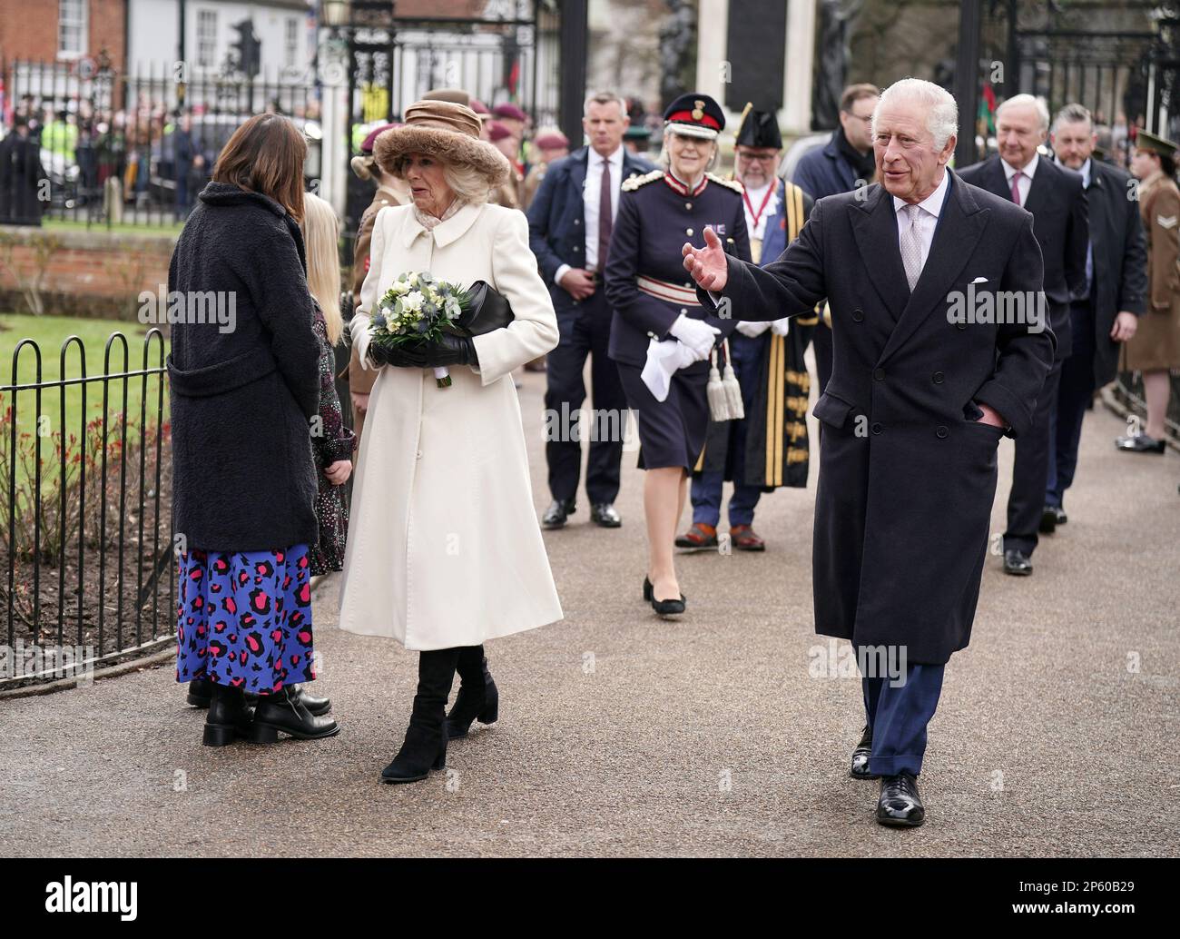 King Charles III and the Queen Consort arrive for a visit to Colchester ...