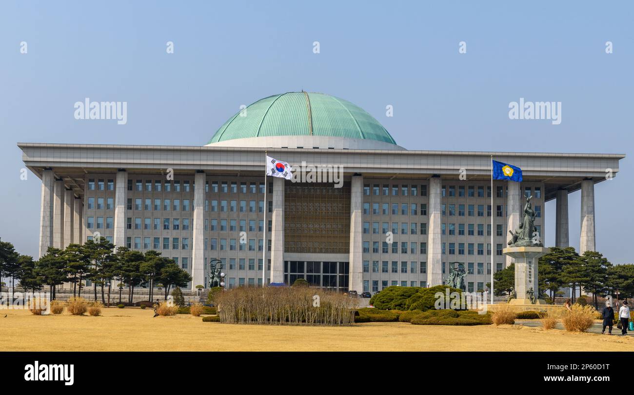 View of the National Assembly Building in Seoul. The Korea National ...