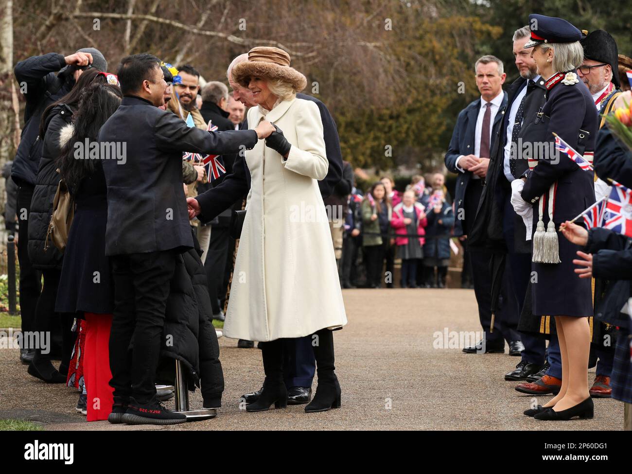 King Charles III and the Queen Consort meet dignitaries and military ...