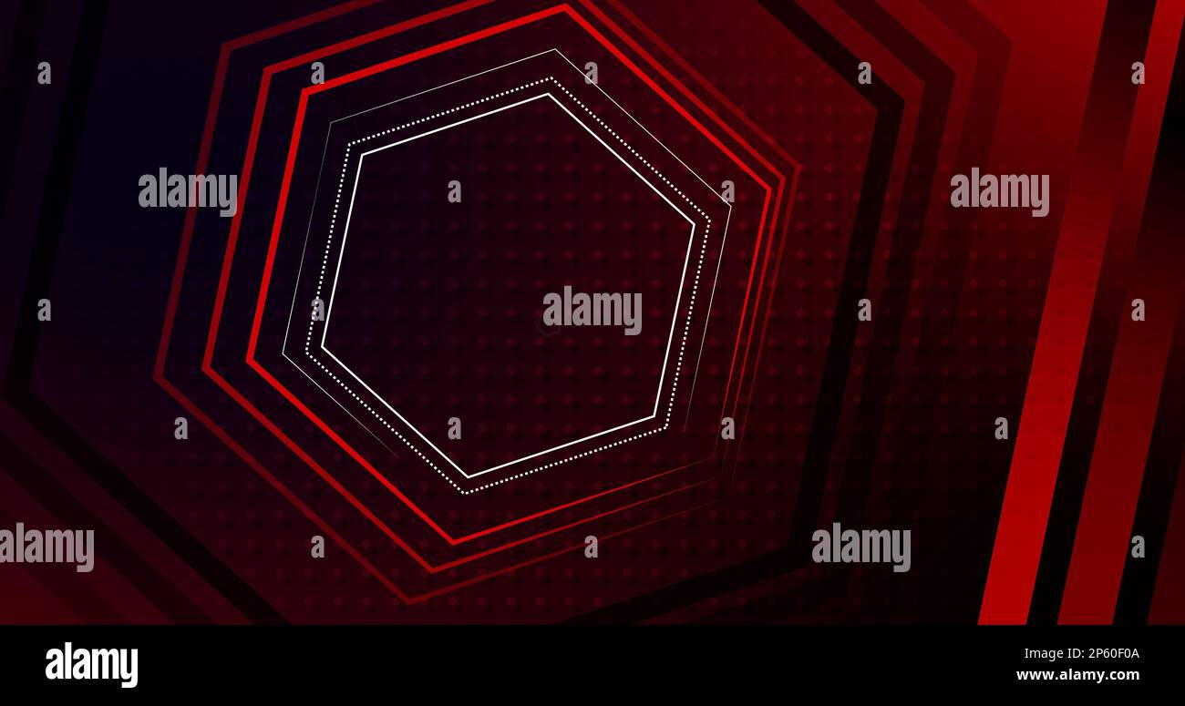 hex and dots. A red and black background with an abstract design. Tech ...
