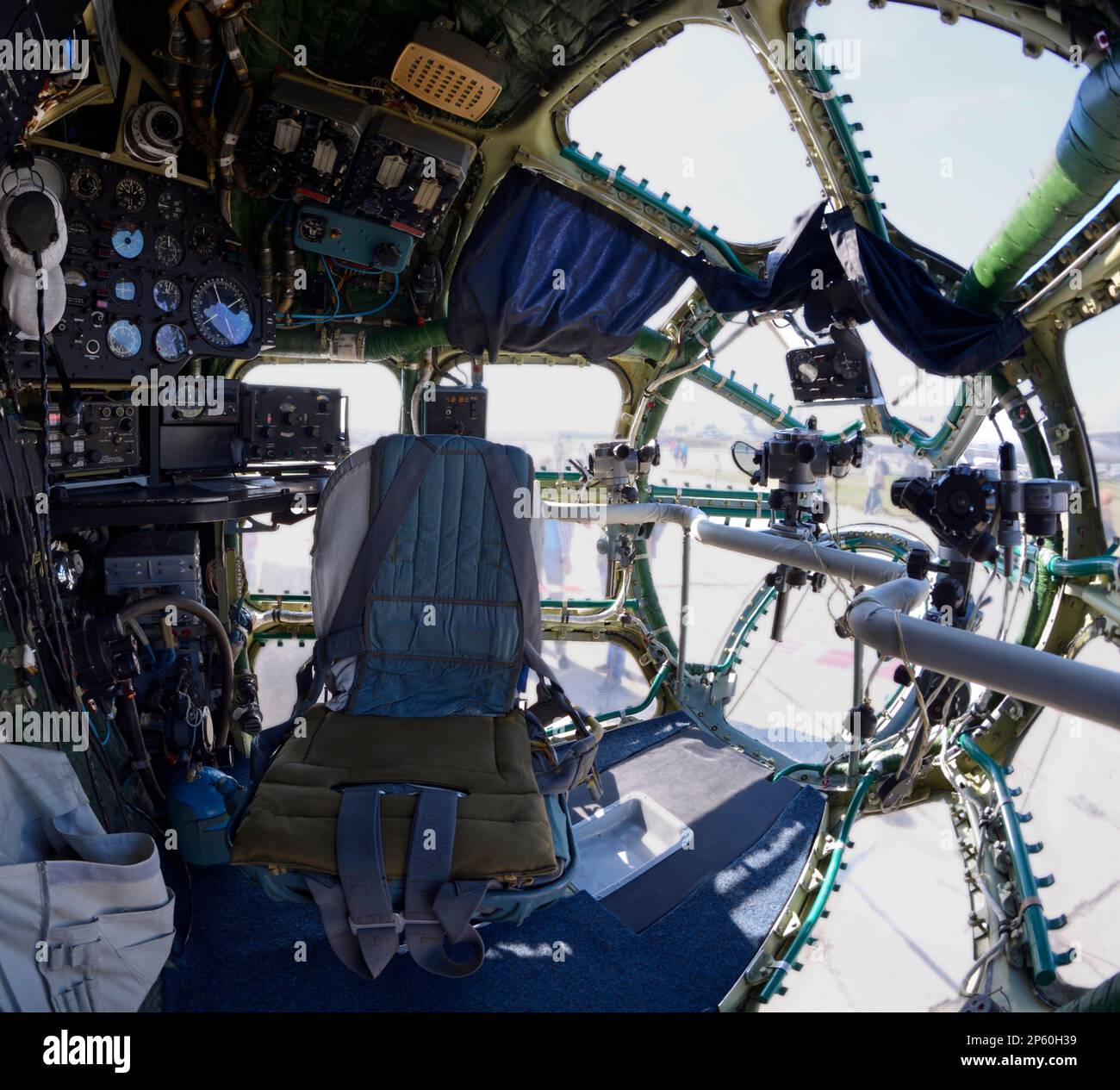 A flight officer s cabin at Antonov An 30, aerial cartography aircraft ...