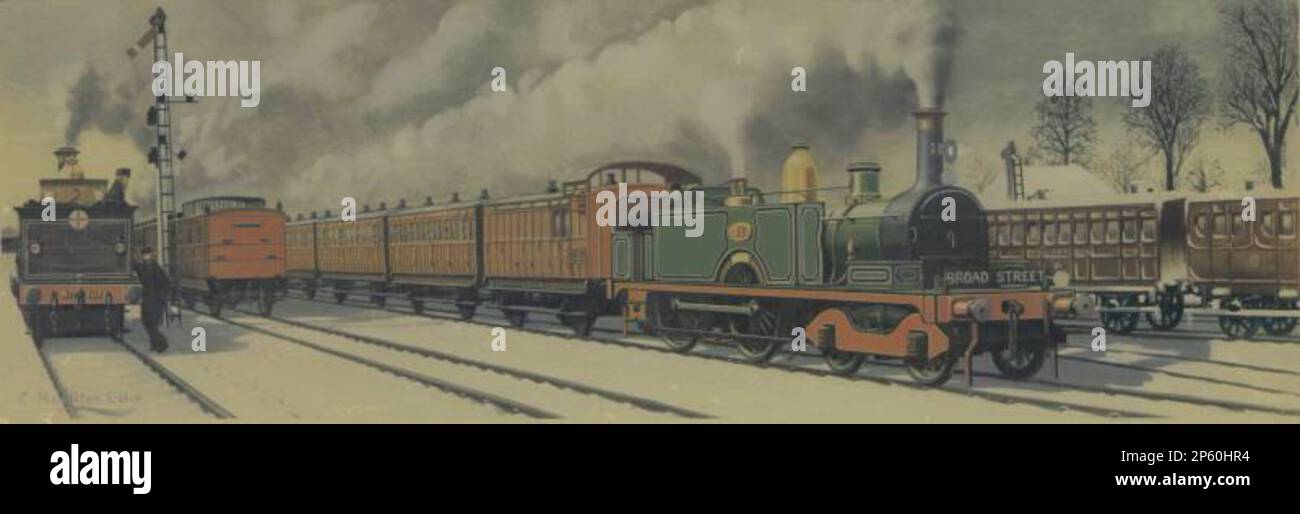 Travel in 1870 North London Railway Train from Broad Street Leaving ...