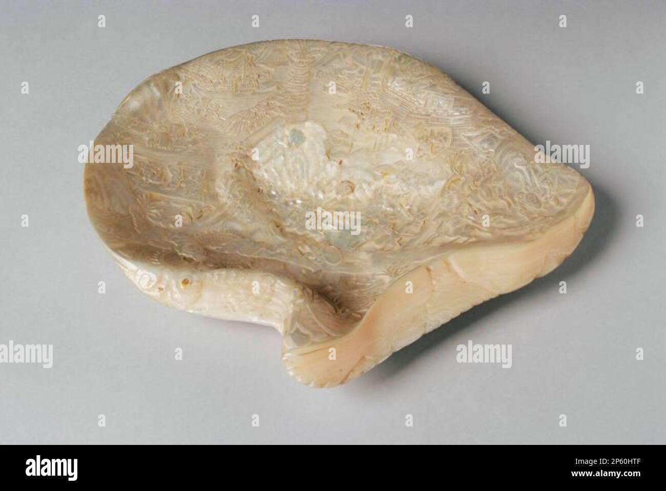 Pair of Chinese Carved Oyster Shells, Qing Dynasty, possibly 18th ...