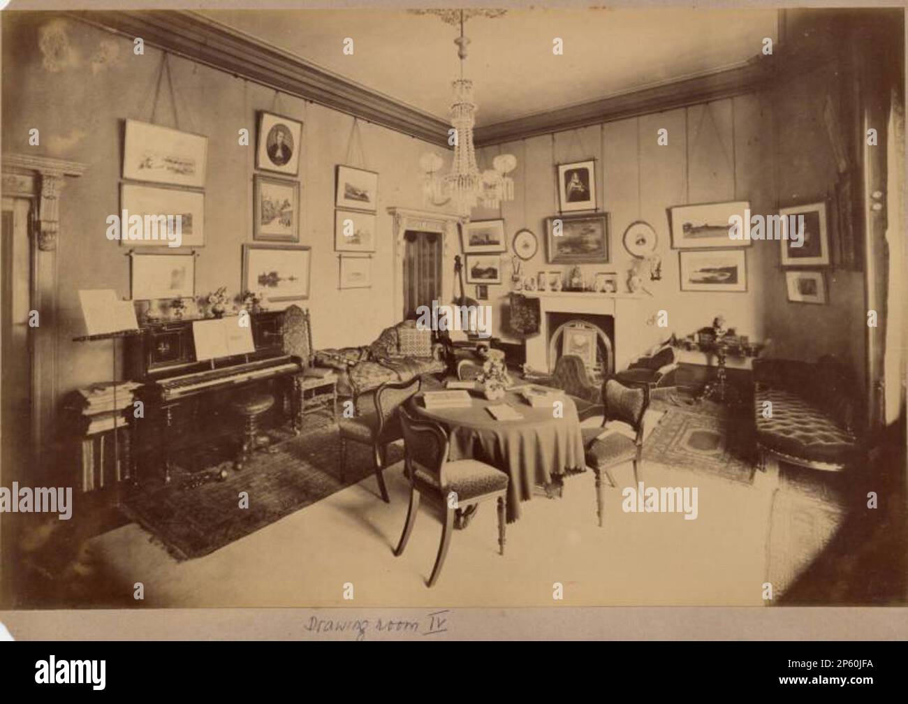 2 Views Queens Cross, Drawing Room, 1880s Stock Photo - Alamy