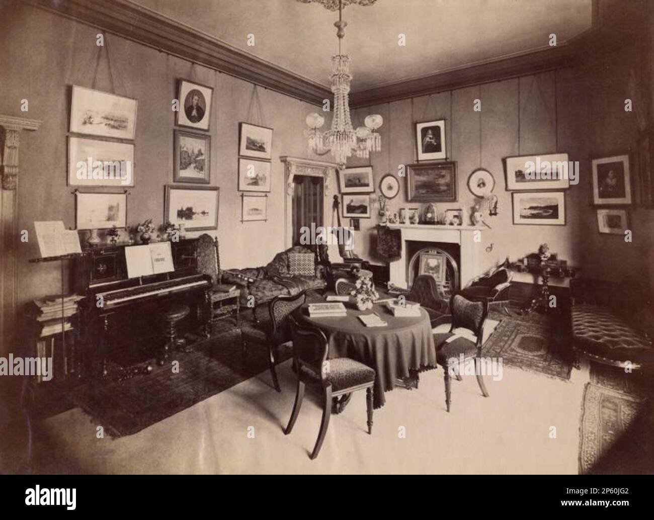 Drawing Room Queens Cross, 1880s Stock Photo - Alamy