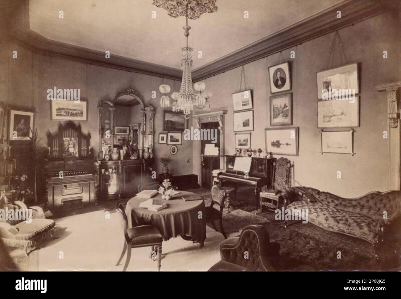 Drawing Room Queens Cross, 1880s Stock Photo - Alamy