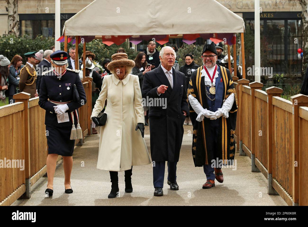 King Charles III and the Queen Consort arrive for a visit to Colchester ...