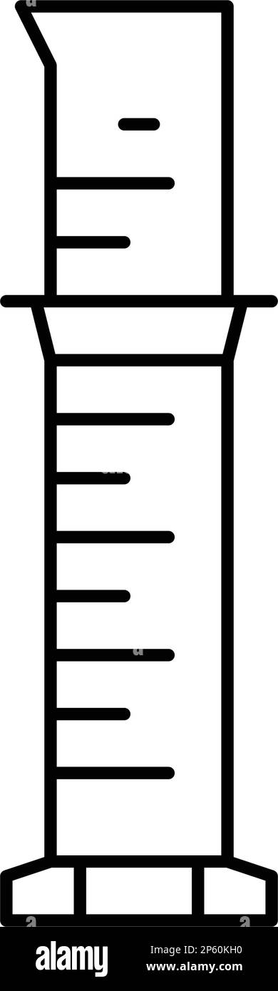 graduated cylinder chemical glassware lab line icon vector illustration ...