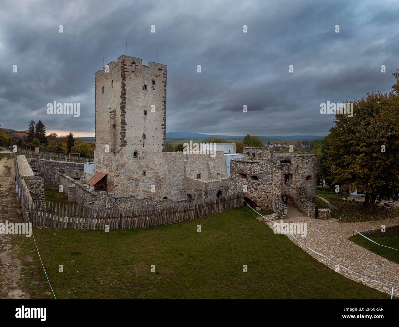 Historical ruins in Balaton uplands Hungary. The fort name is Kinizsi ...