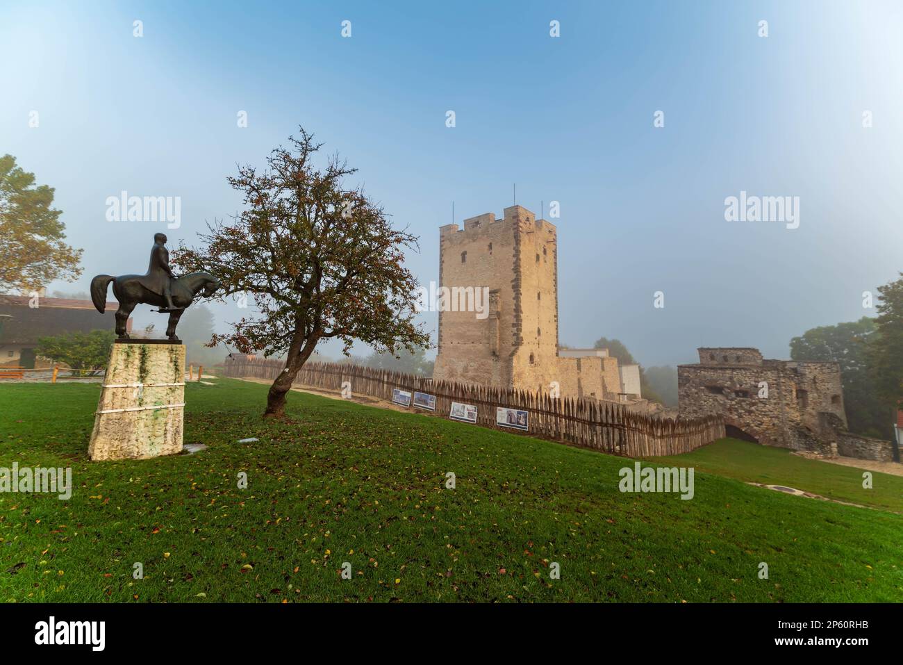 Historical ruins in Balaton uplands Hungary. The fort name is Kinizsi ...