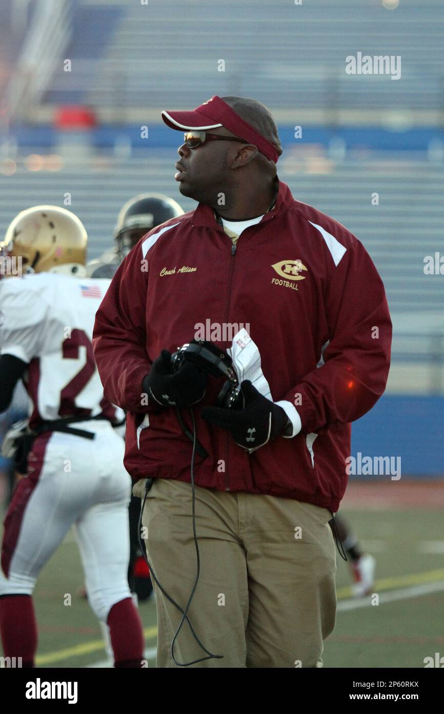 Christ the King Royals head coach Tyree Allison during a game against ...