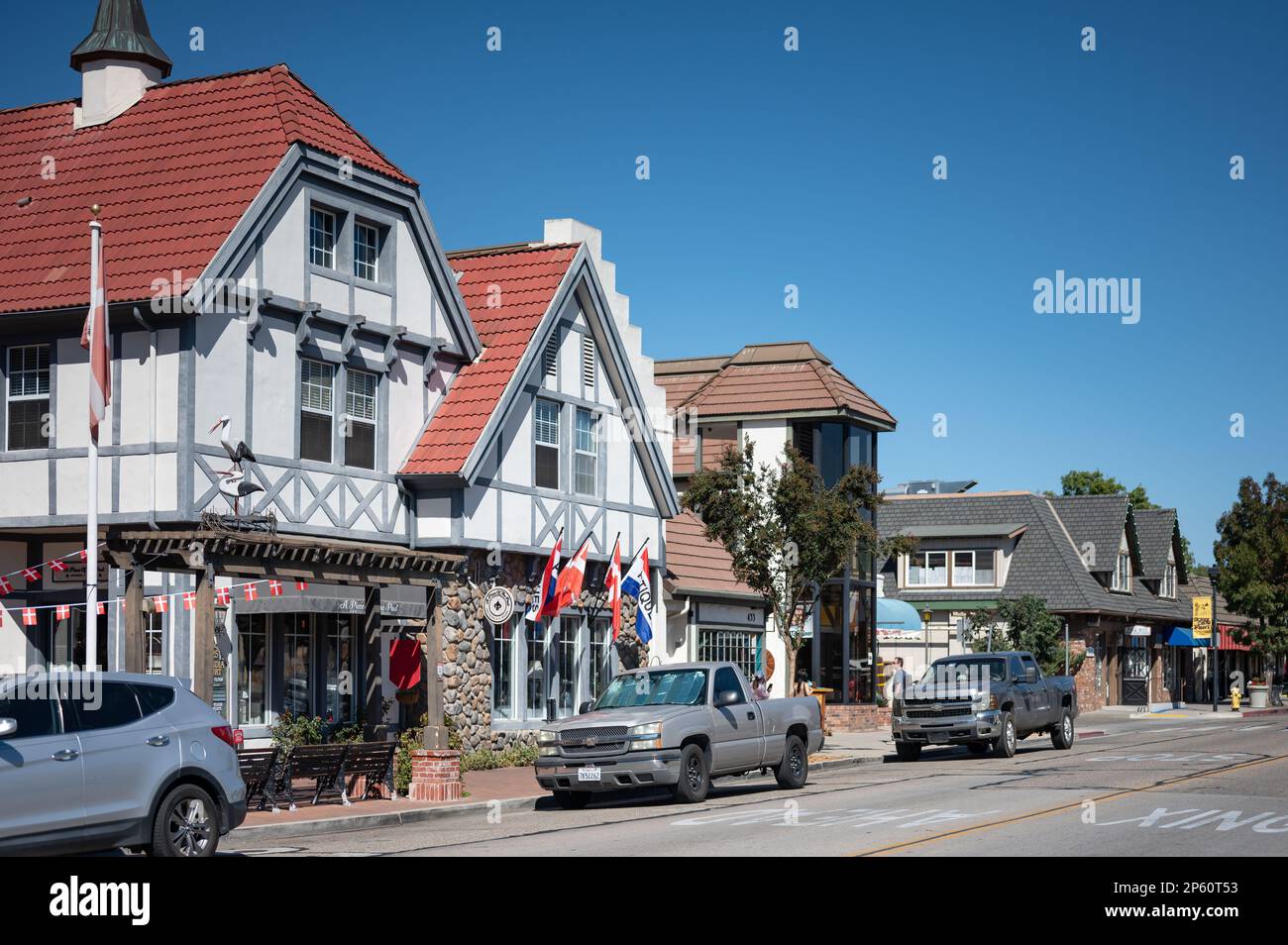 Pickup cars parked in the traditional village Stock Photo - Alamy